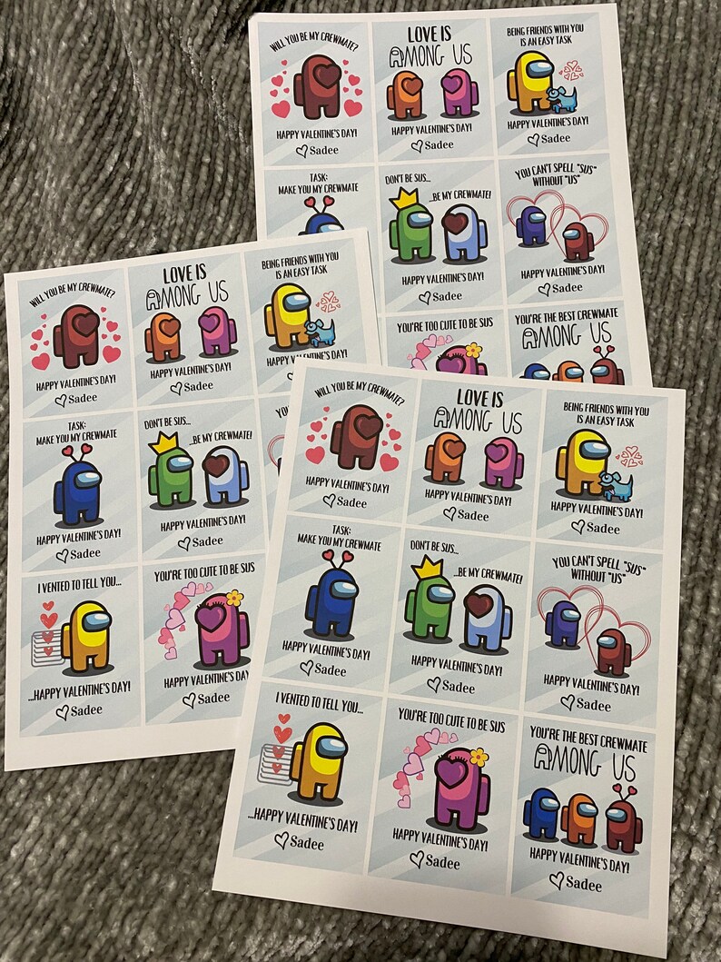 Printable Valentine's Day Cards | Among Us | Astronauts | PDF | Instant ...