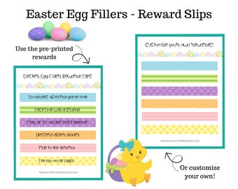 Printable Easter Egg Inserts | Easter Egg Reward Slips | Non-candy Egg ...