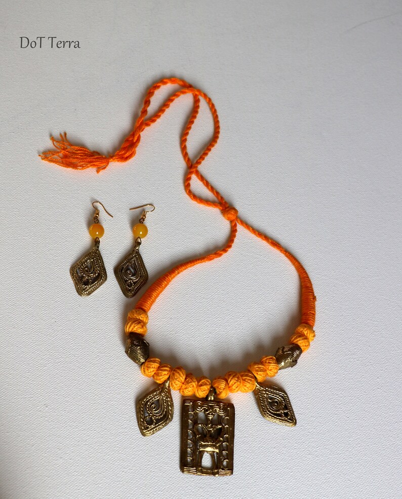 Necklace Set Dokra Necklace Set Necklace With Matching Earrings Artsy ...