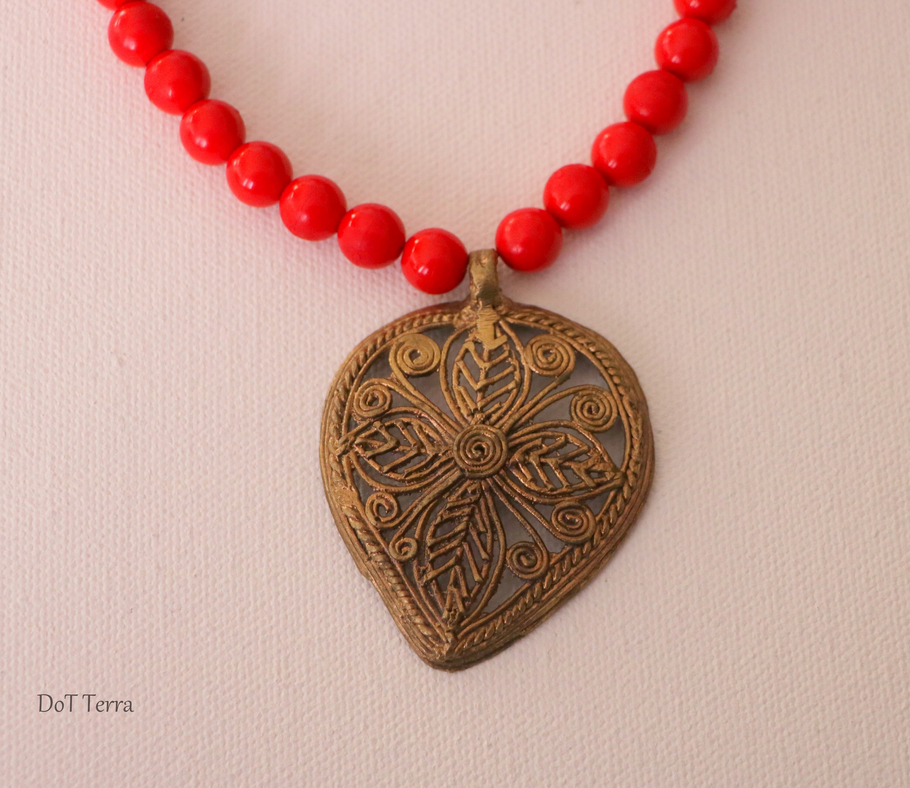 Dokra Pendant Necklace Sets Round Pendants Leaf Heart - Etsy UK