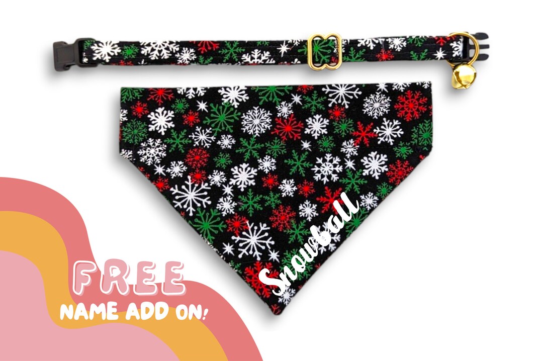 Snowflake Cat Bandana ~ ONE Size for Cats and Small Dogs ~ Over the ...