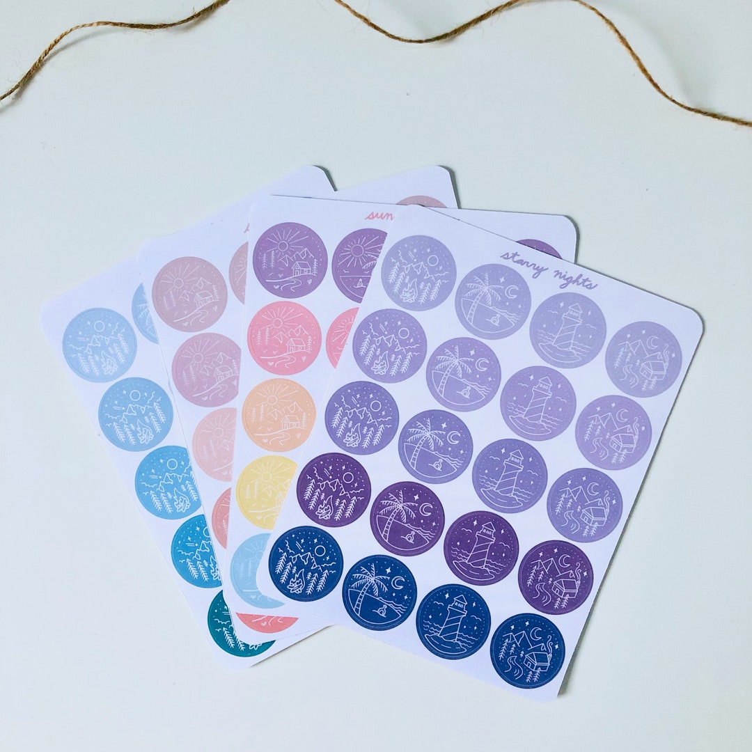 Planner Circle Stickers Bundle Colorful Pastel Dot Sticker - Etsy