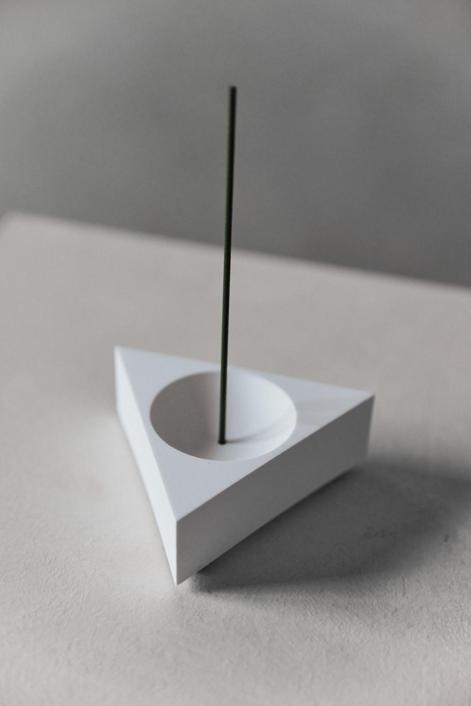 Concrete Triangle Shaped Incense Holder, Ripple, Gray, White, Incense ...