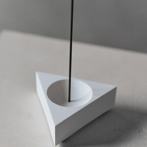 Concrete Triangle Shaped Incense Holder, Ripple, Gray, White, Incense ...
