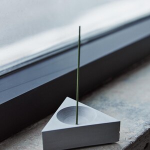Concrete Triangle Shaped Incense Holder, Ripple, Gray, White, Incense ...