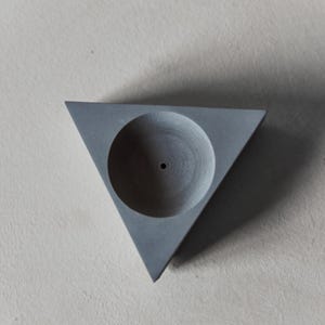Concrete Triangle Shaped Incense Holder, Ripple, Gray, White, Incense ...