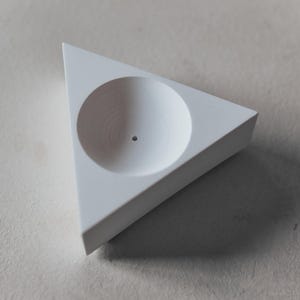 Concrete Triangle Shaped Incense Holder, Ripple, Gray, White, Incense ...