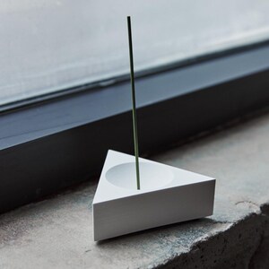 Concrete Triangle Shaped Incense Holder, Ripple, Gray, White, Incense ...