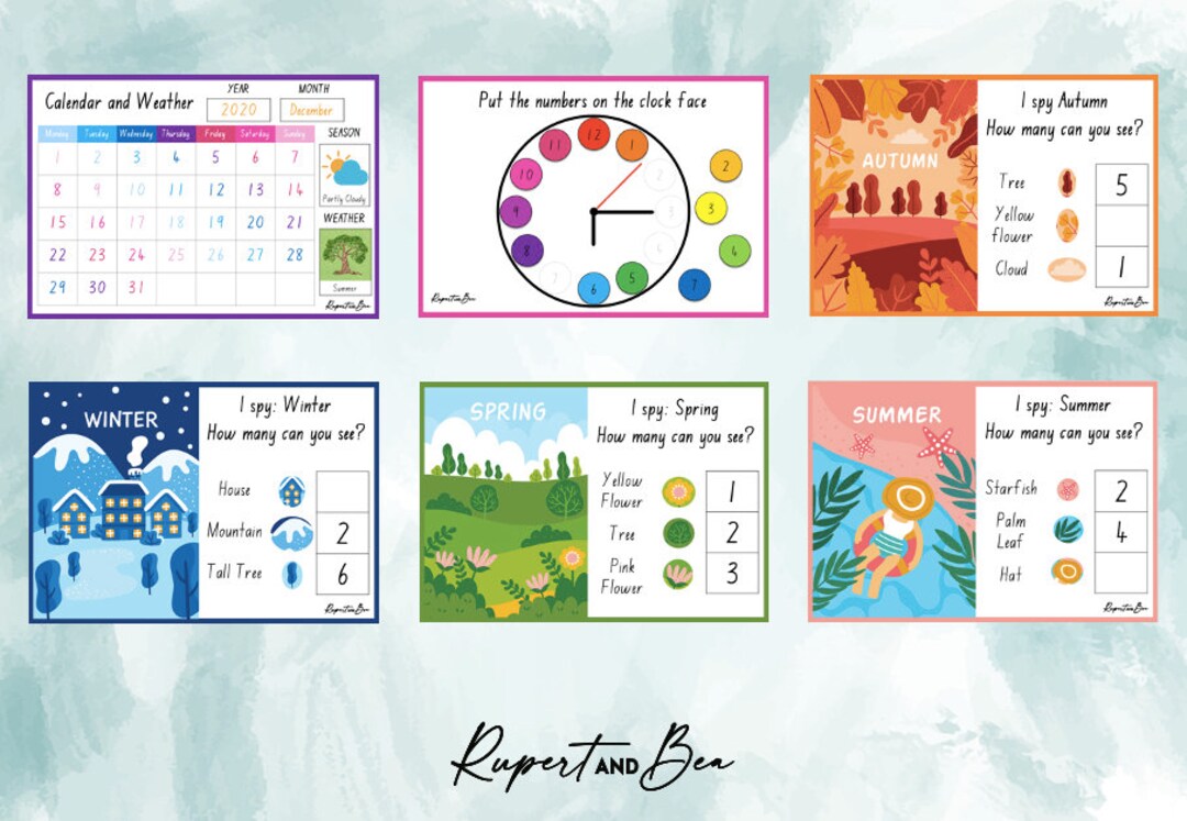 DIY Printable Perpetual Calendar, Time & Seasons Busy Book Pack DIGITAL ...