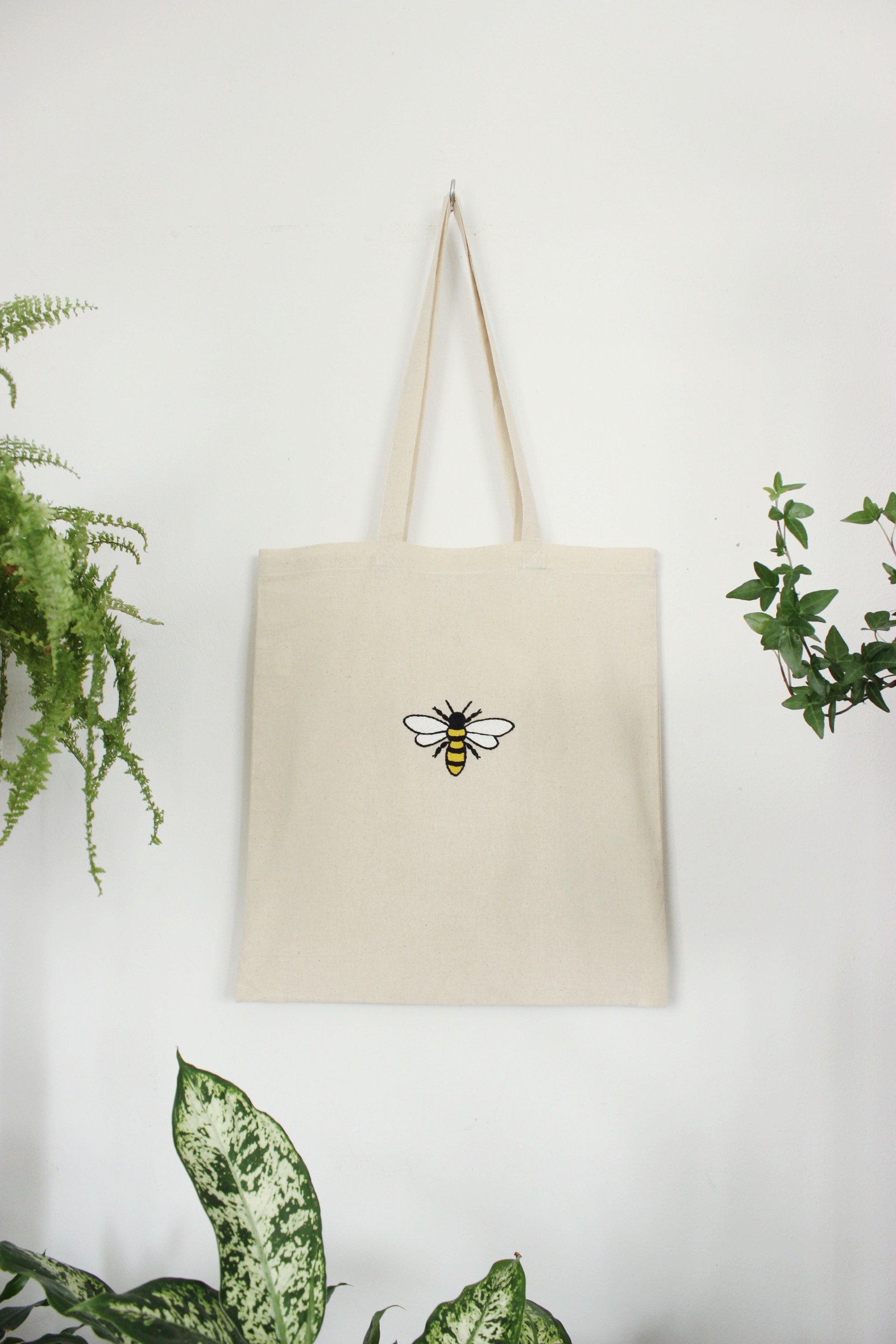 Handbestickte Bee Tote Bag 100% Baumwolle umweltfreundlich | Etsy
