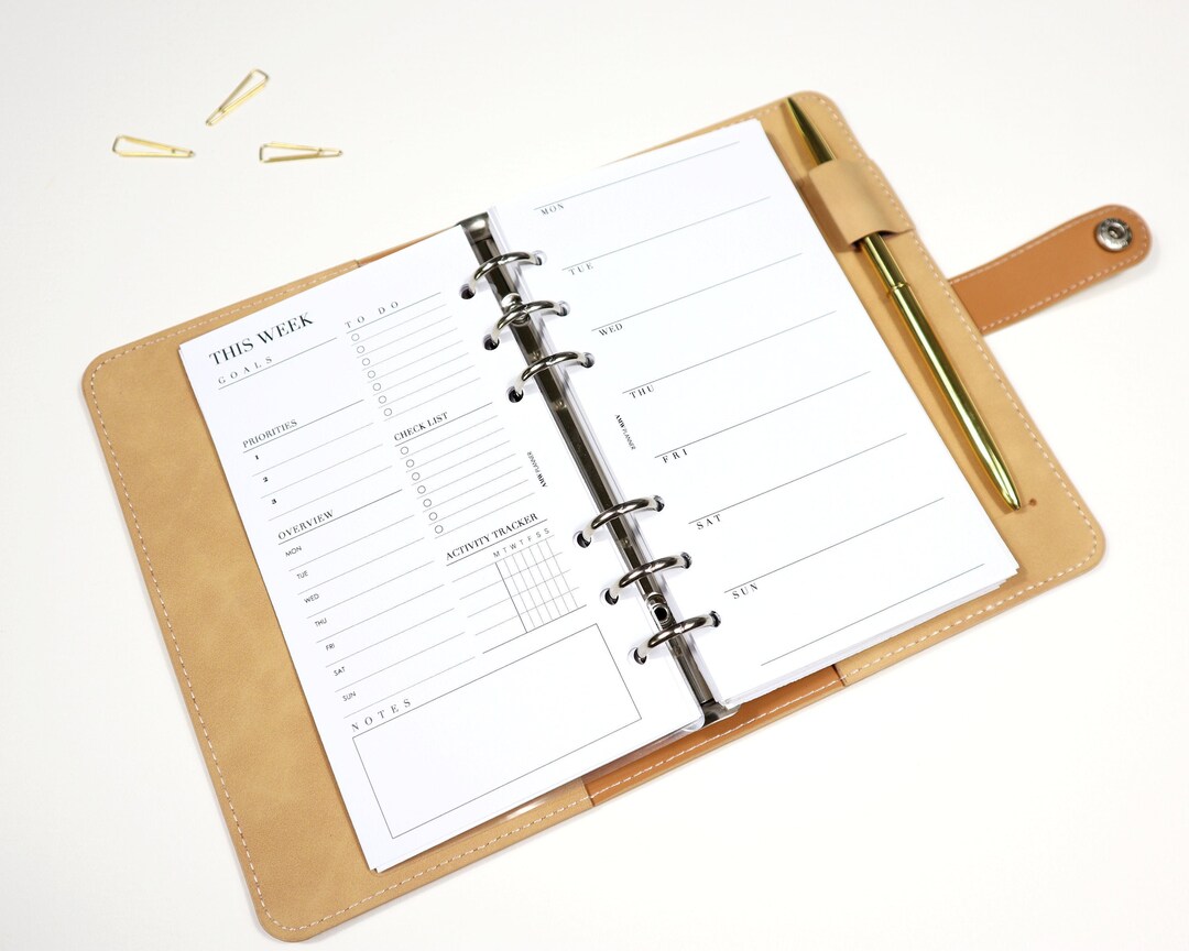 Weekly Over View Planner Inserts | Undated Weekly Planner | A5 Half ...