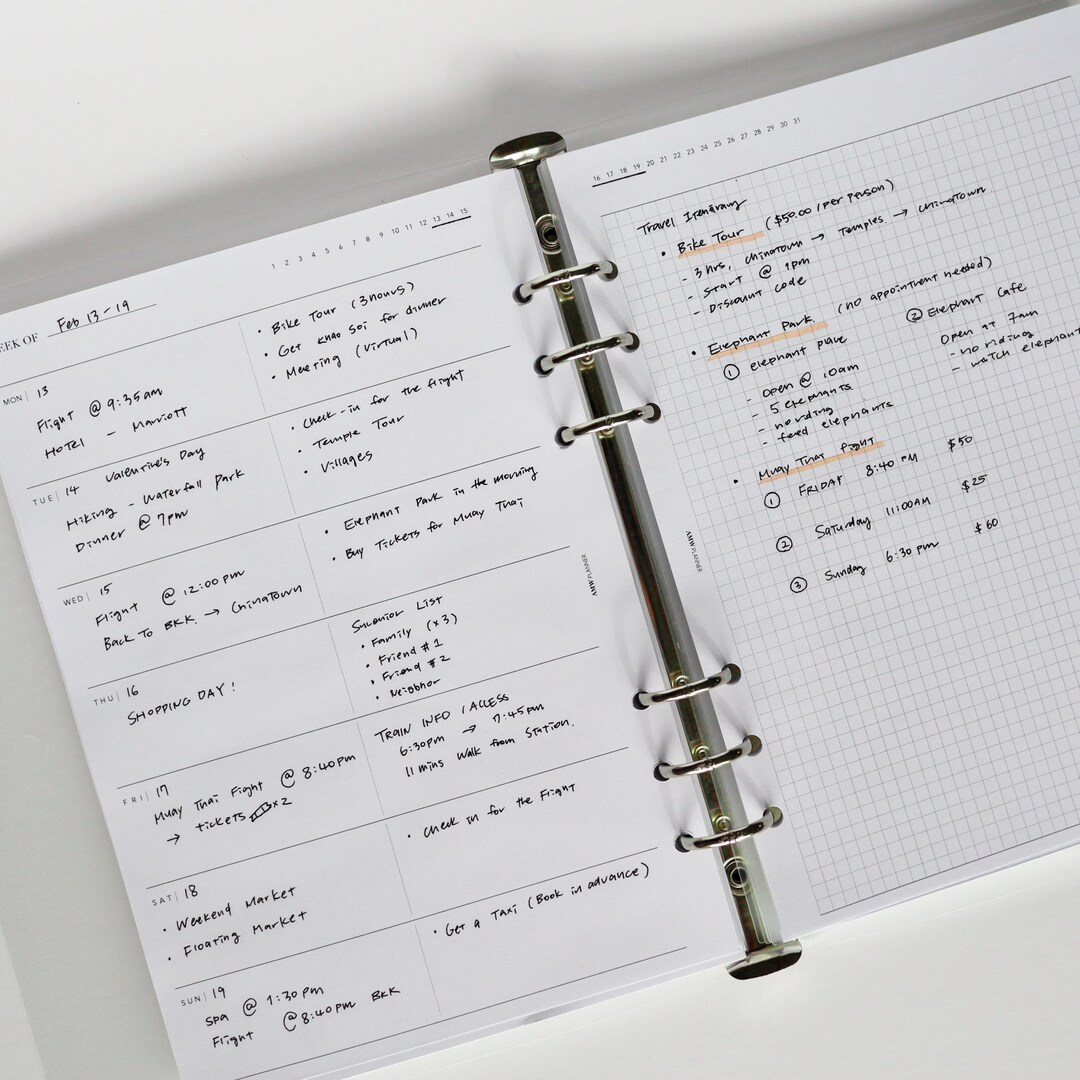 Weekly Planner - Horizontal & Grid Note(weeks Layout) A5 Half Letter ...