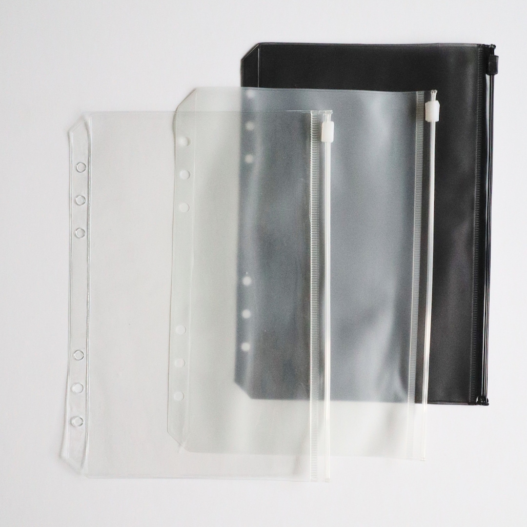 A5 Zipper Pouch | Black, Frosted, Clear - Etsy