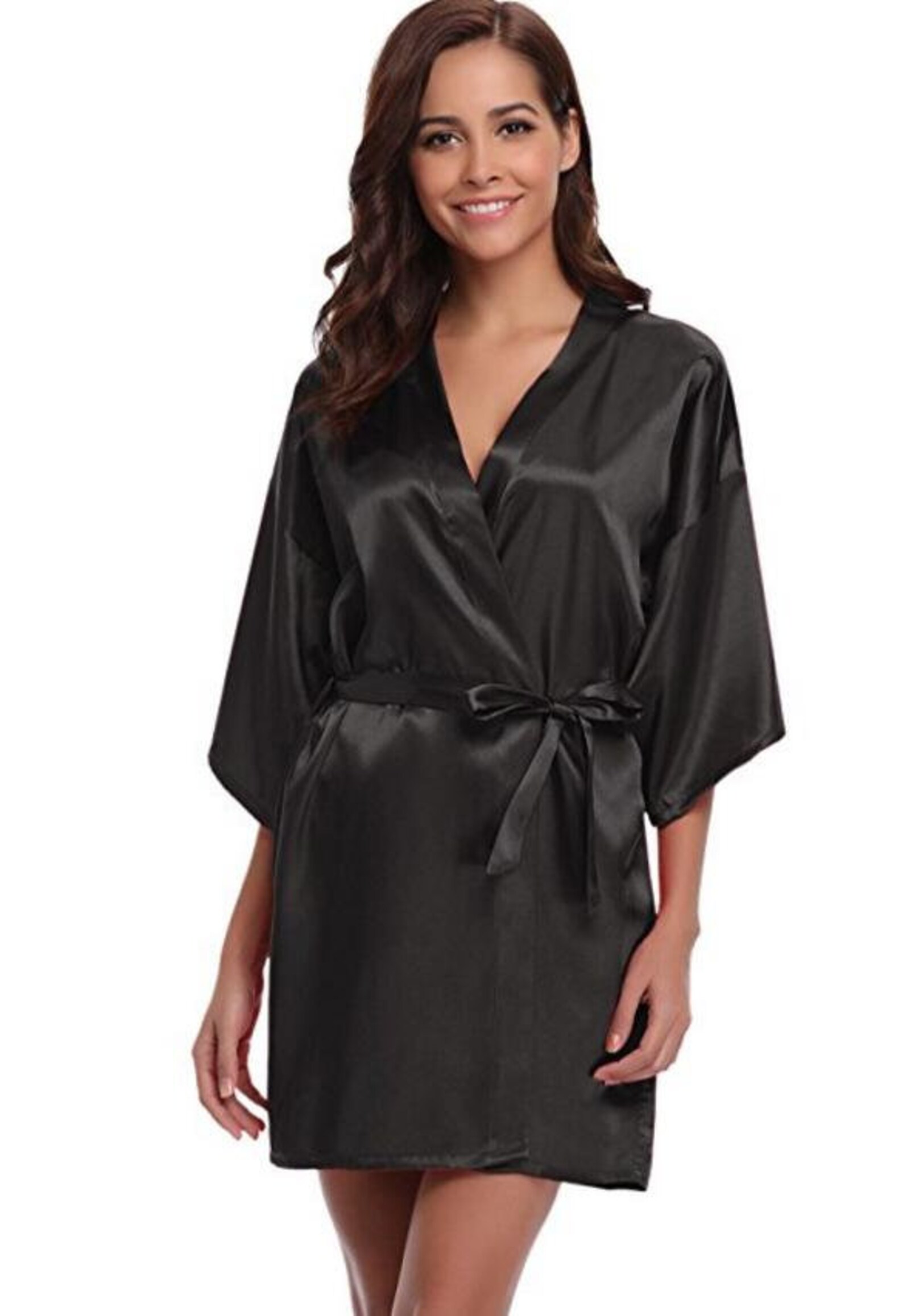 Seiden Kimono Robe Bademantel Damen Seide Brautjungfern Etsy