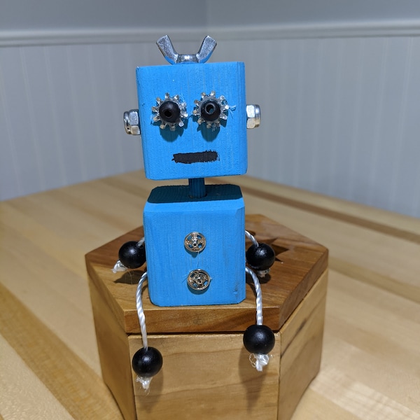 Wood Block Robot - Etsy
