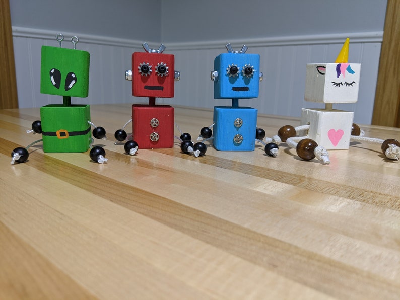 Green Wood Alien Block Friend Shelf Sitting Alien Decor - Etsy