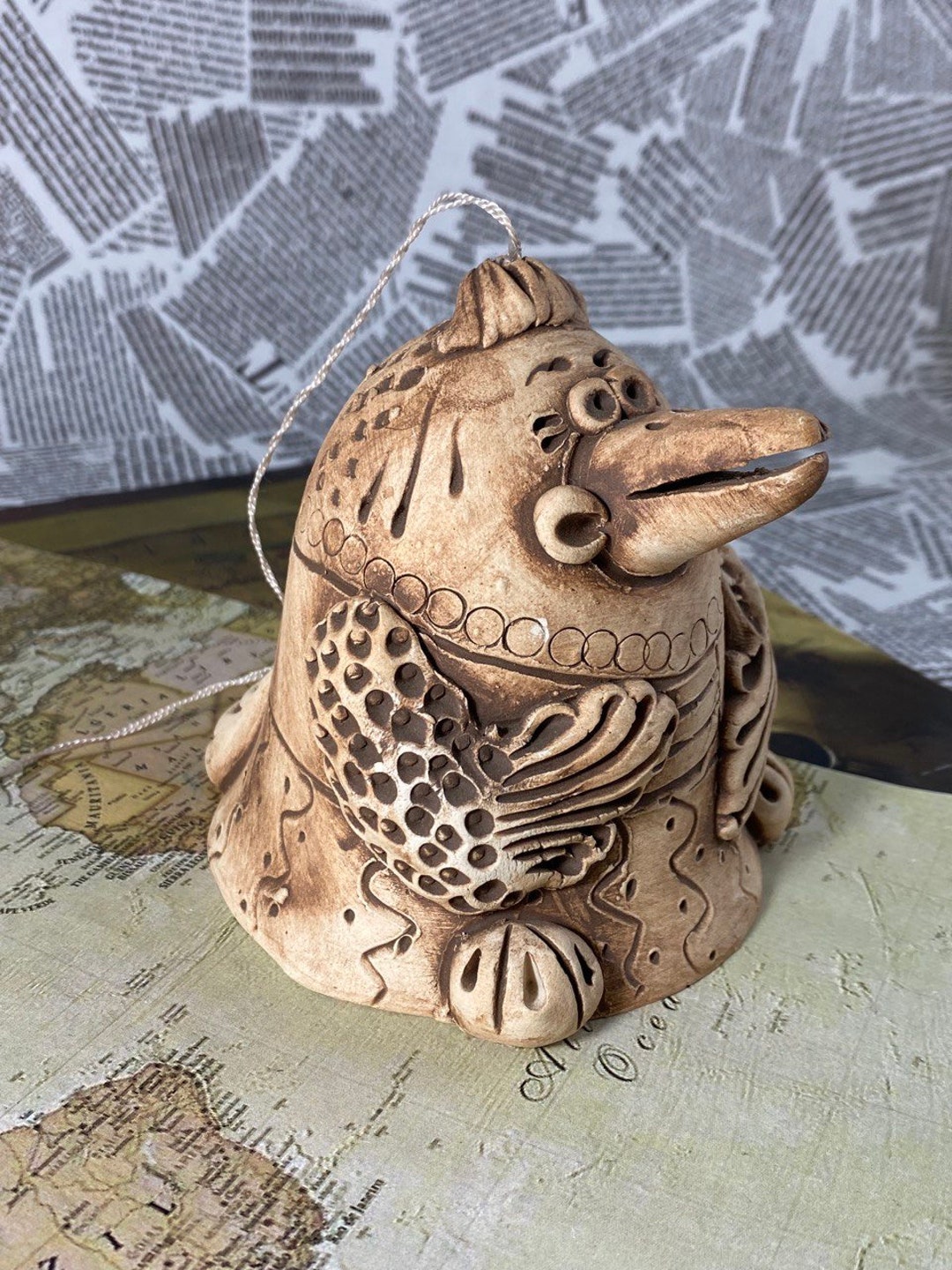 Handmade Bell From Clay. Animal Bell. Home Decor. Garden Decor. Clay ...