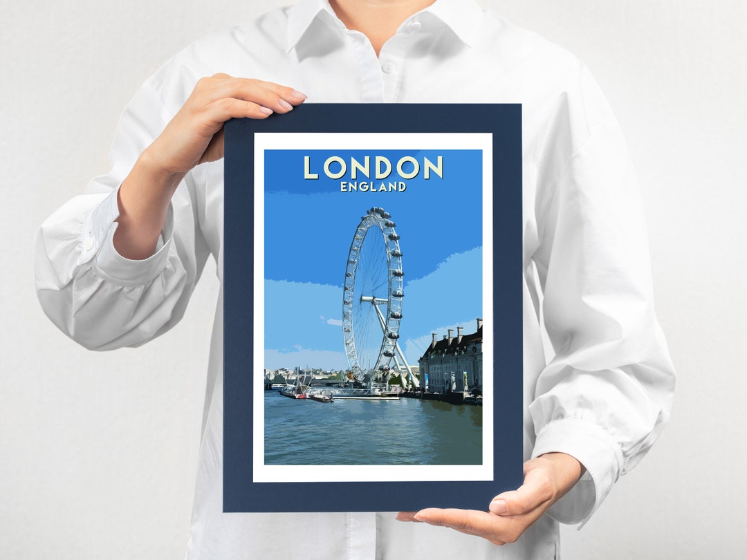 London Eye Travel Print London Travel Poster London Eye Print Wedding ...