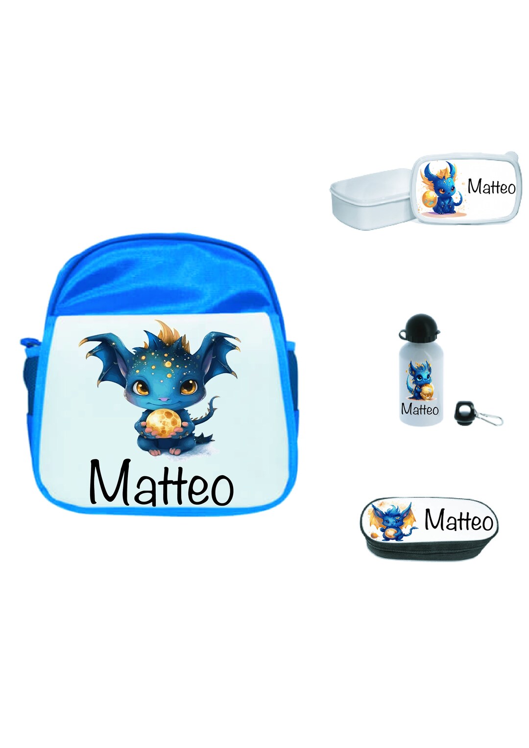 Personalized Blue Dragon Back to School Backpack Back to School Kit - Etsy
