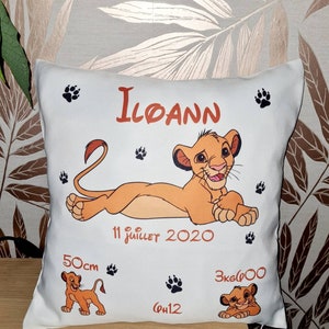 Coussin naissance personnalisé roi lion - Etsy France