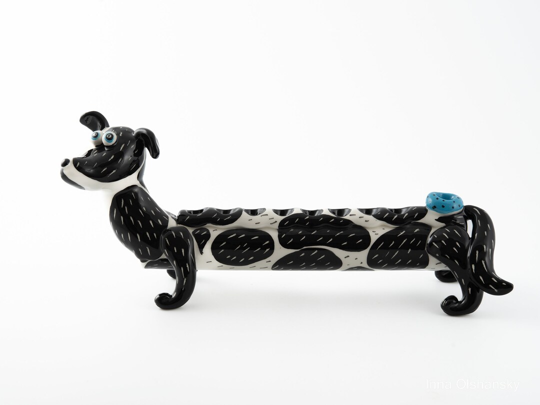 Hanukkah Kids Original Ceramic Funny Black Dog Menorah - Etsy