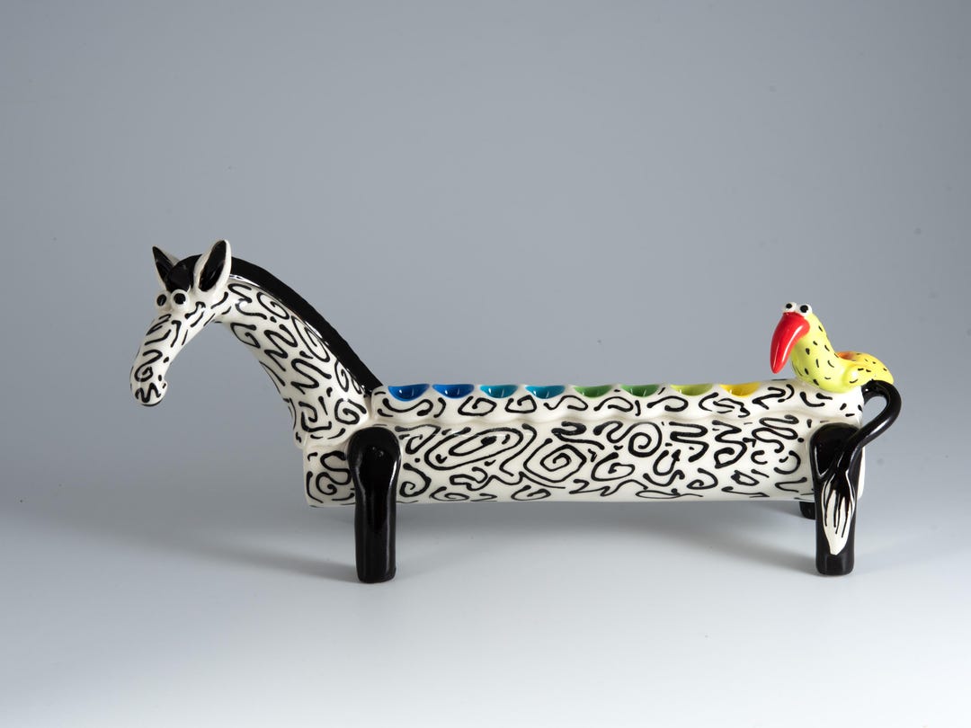 Ceramic Horse Menorah Hanukkah Kids - Israeli Gift Jewish Holiday ...