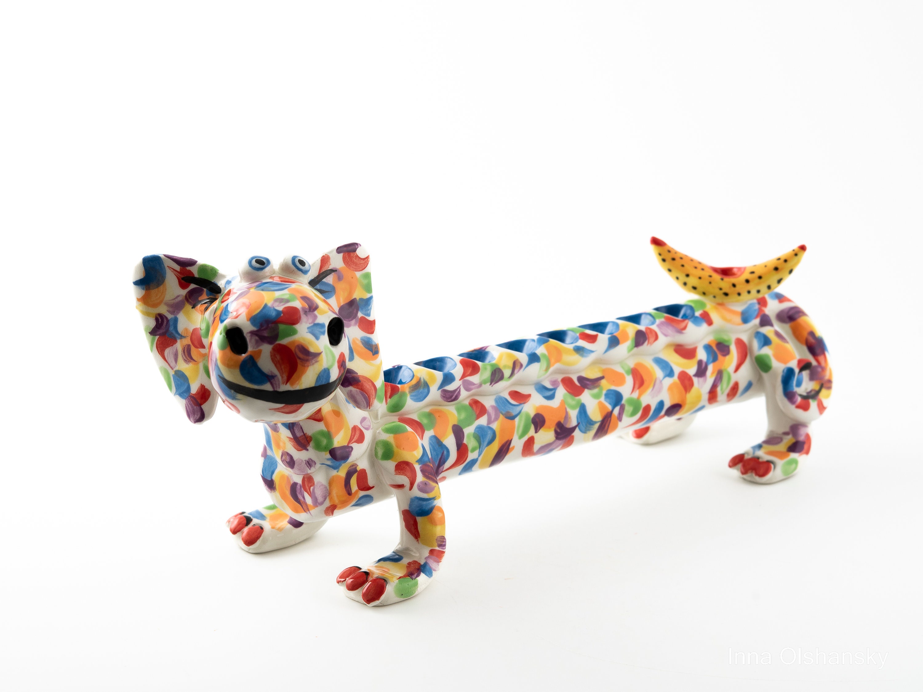 Hanukkah Kids Original Ceramic Funny Colorful Dog Menorah , Handmade ...