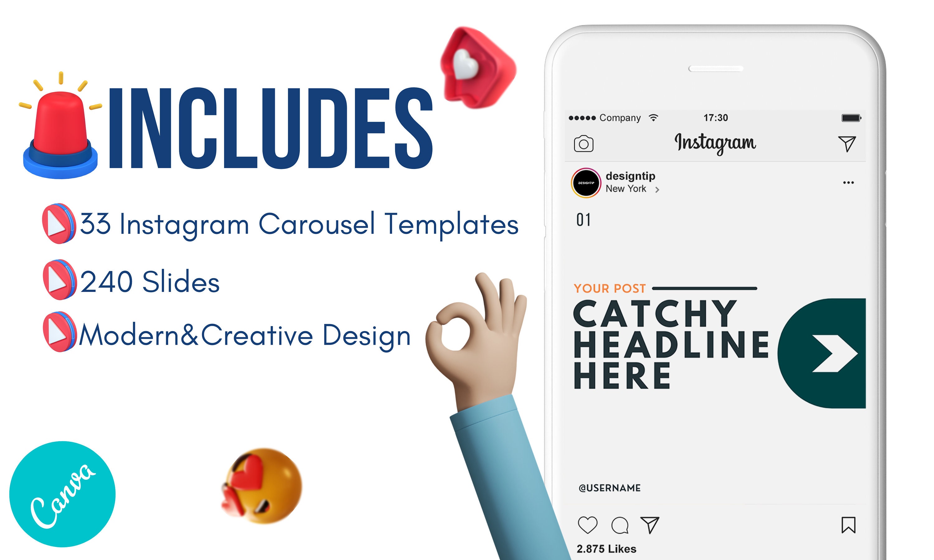 Instagram Carousel Templates Bundle IG Slider Social Media Template ...