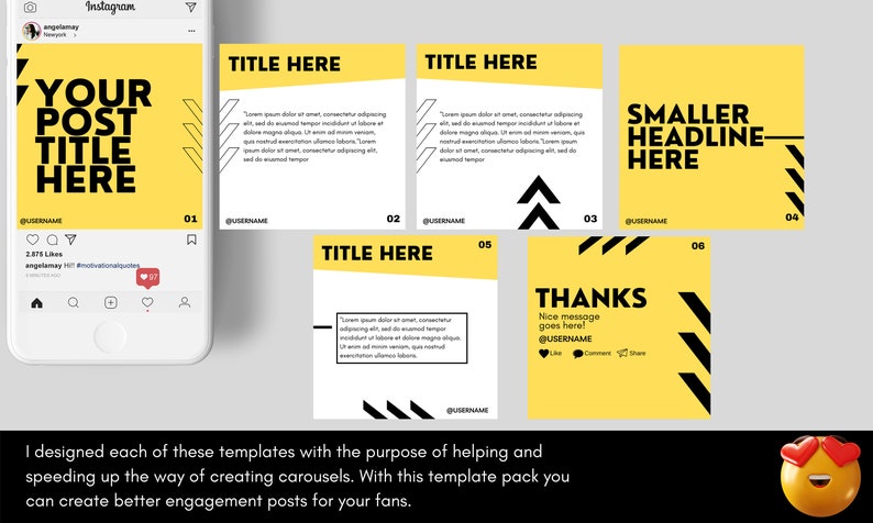 Instagram Carousel Post Template Canva Templates Social Media Posts ...