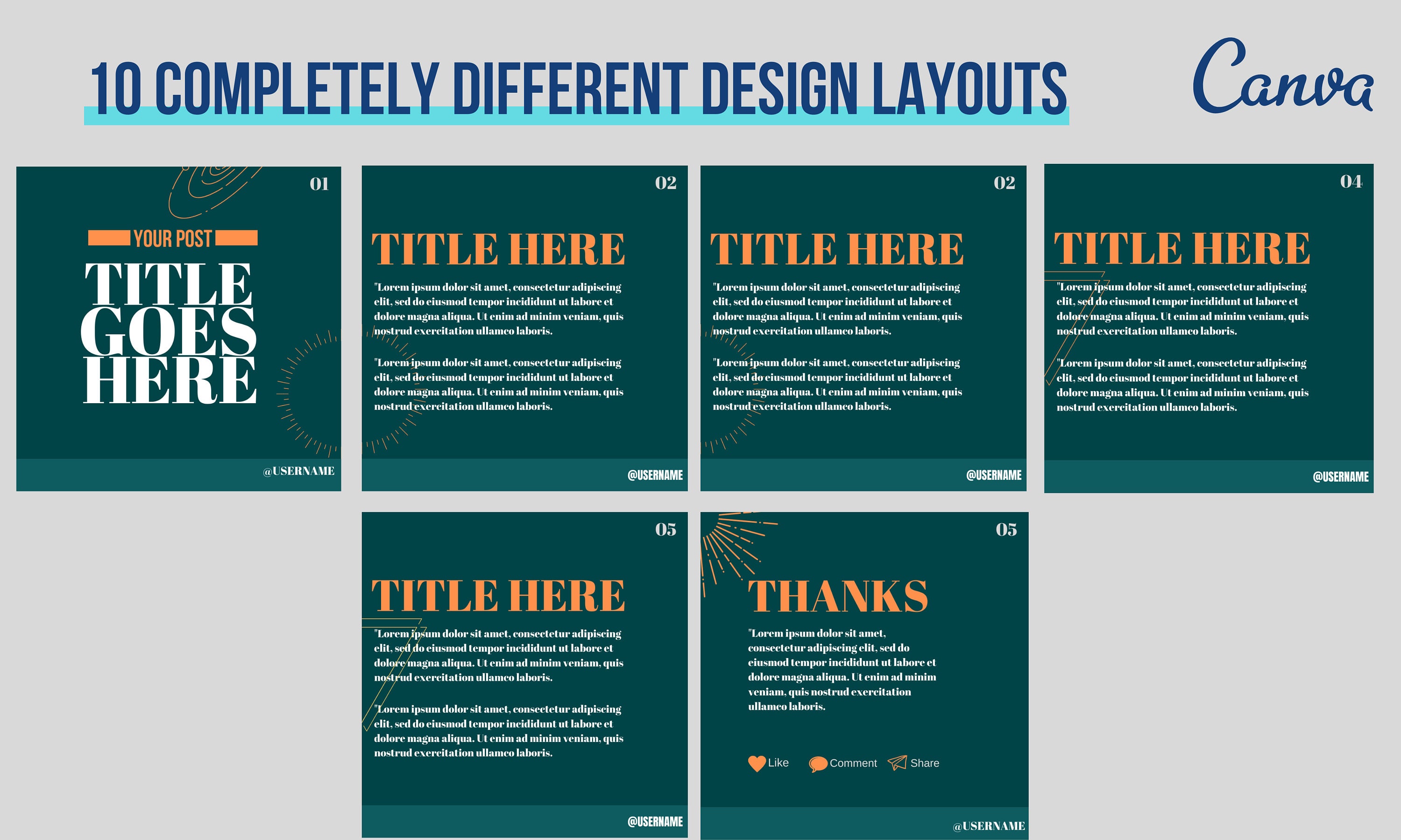 Instagram Carousel Post Template Canva Templates Social | Etsy