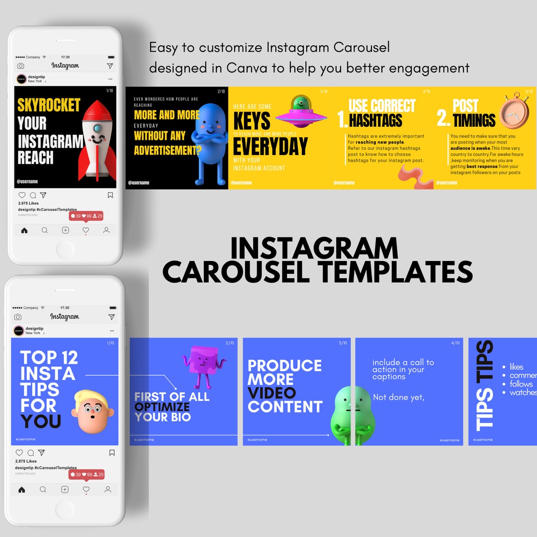 Instagram Post Carousel for Canva Instagram Carousel Instagram Posts IG ...