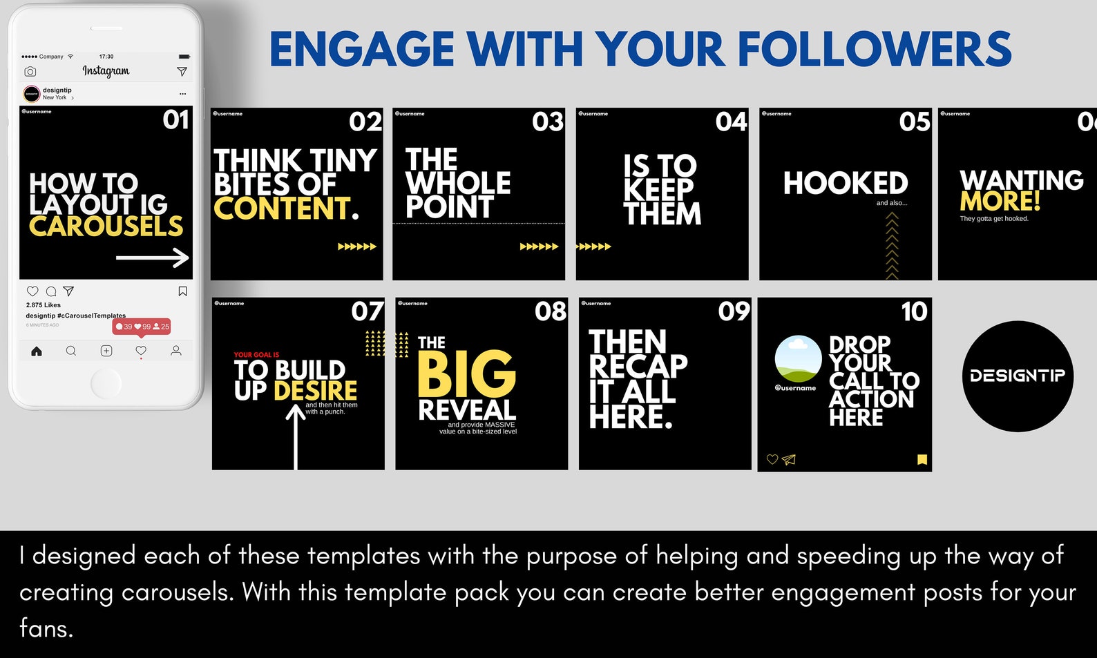 Instagram Post Carousel for Canva Instagram Carousel Instagram Posts IG ...