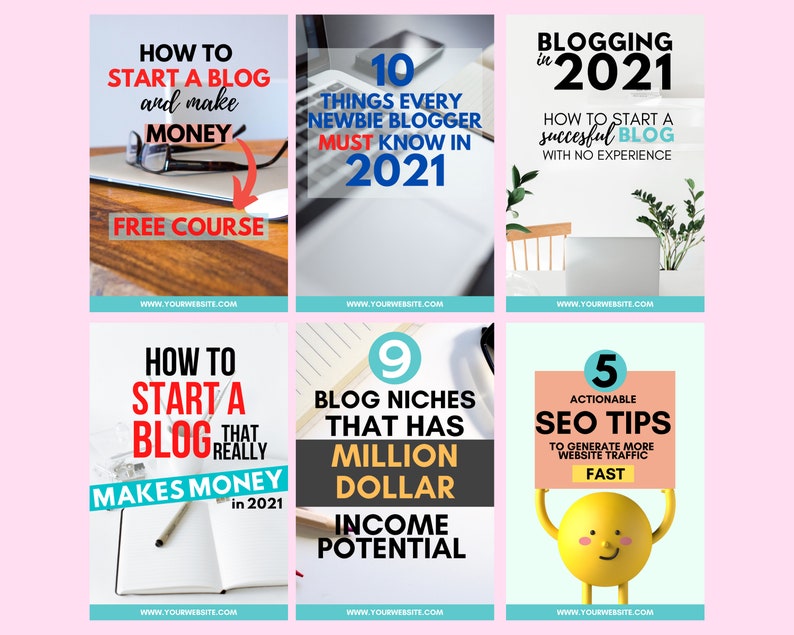 30 Pinterest Templates for Canva Canva Templates for Bloggers Pinterest ...