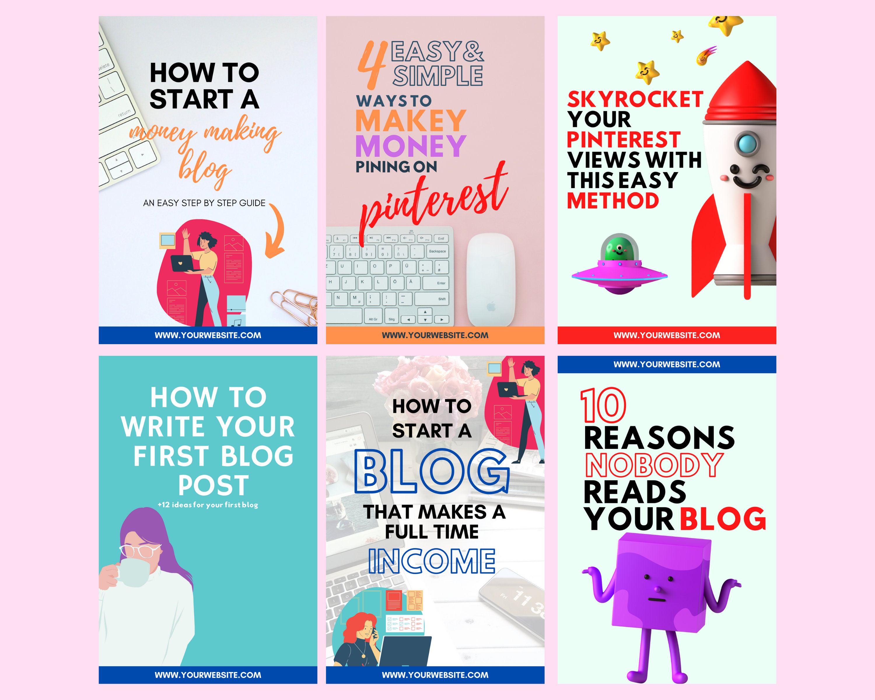 30 Pinterest Templates for Canva Canva Templates for Bloggers Pinterest ...