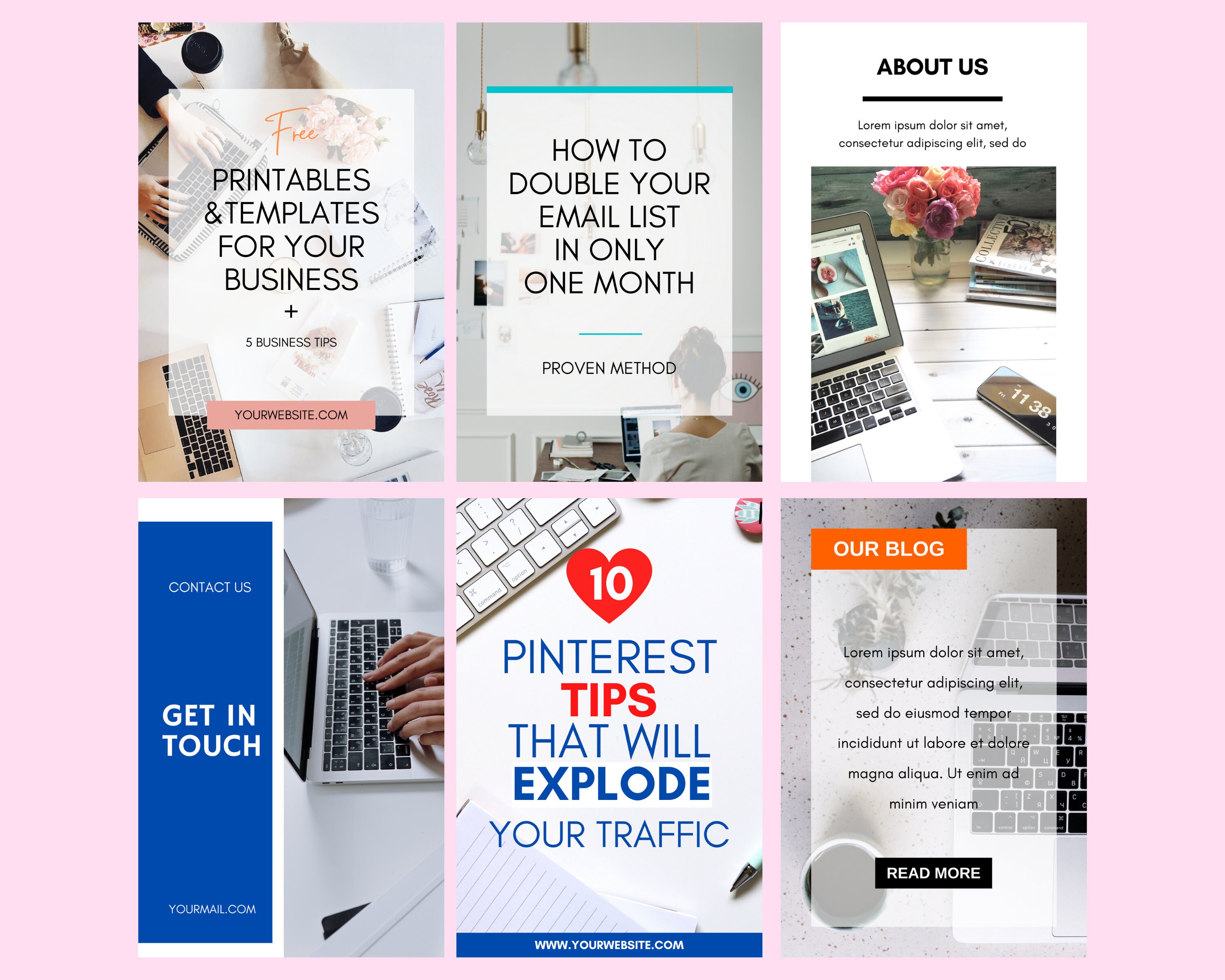 30 Pinterest Templates for Canva Canva Templates for Bloggers Pinterest ...