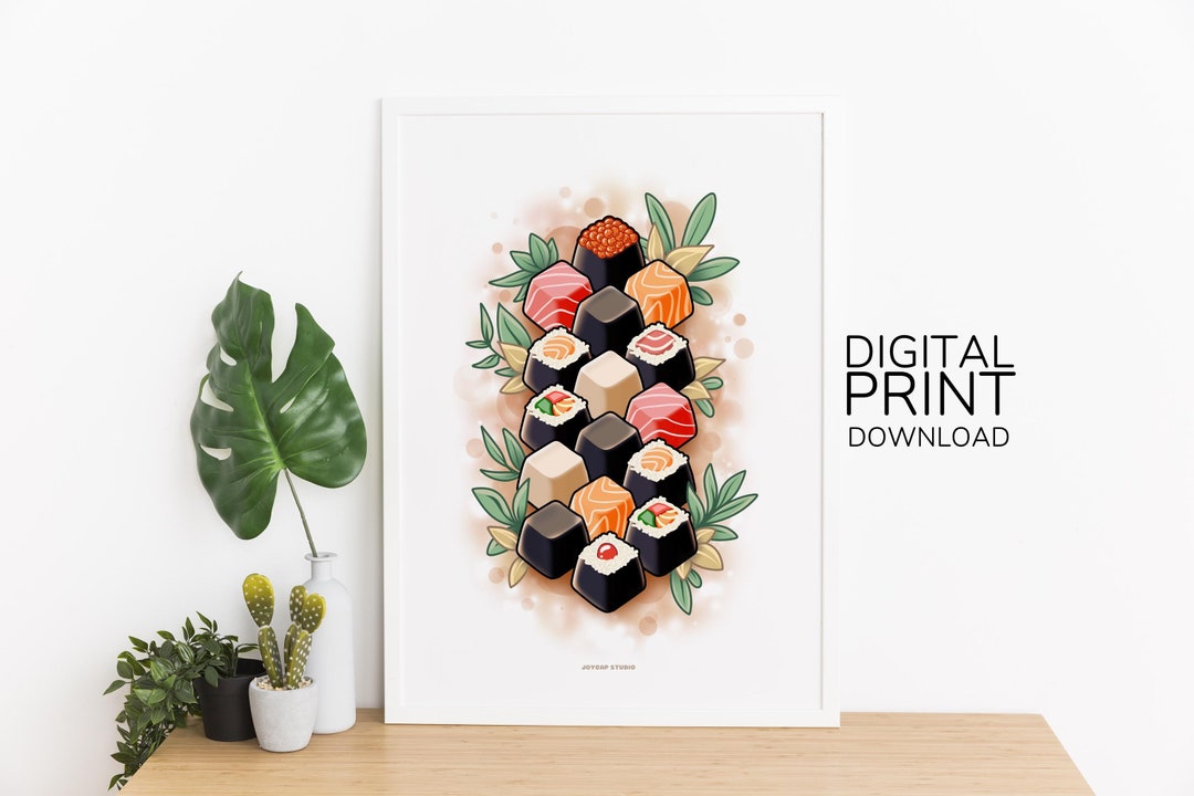 Sushi Keycaps Mechanical Keyboard Digital Art Print - Etsy