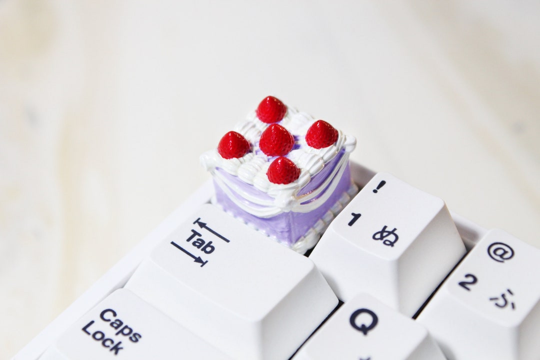 Strawberry Cake Dessert Artisan Keycap | Cute Miniature Food Key for ...