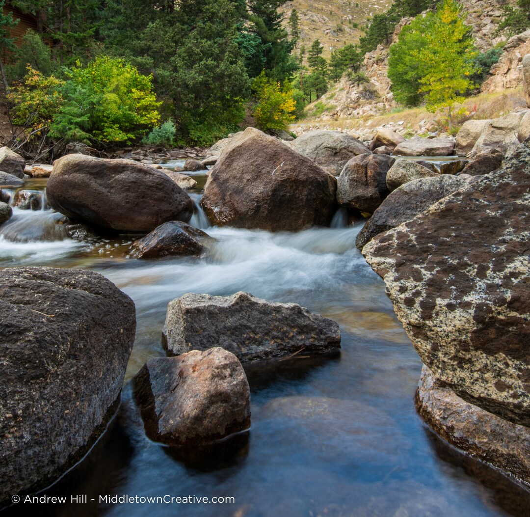 Creek, Rocks, Colorado, Water, Sky, Landscape - Etsy