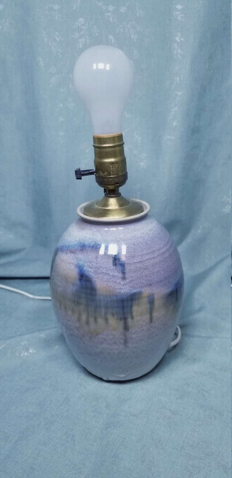 Small Glazed Ceramic Table Lamp, Signed, 16 in Tall - Etsy