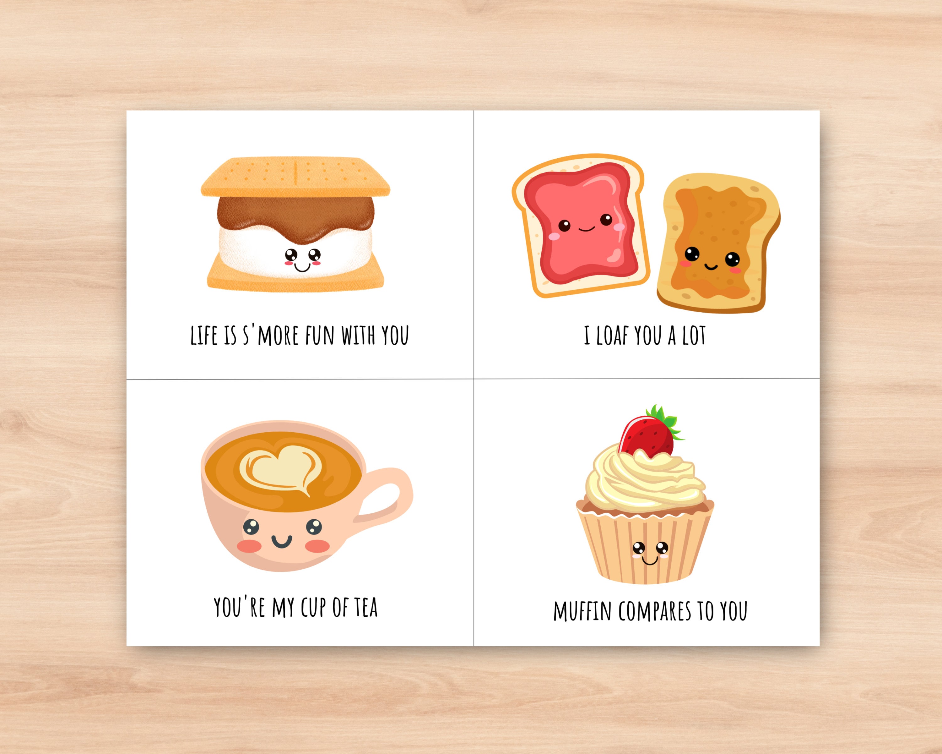 Food Pun Greeting Card Printable, Life is S'more Fun, My Cup of Tea ...