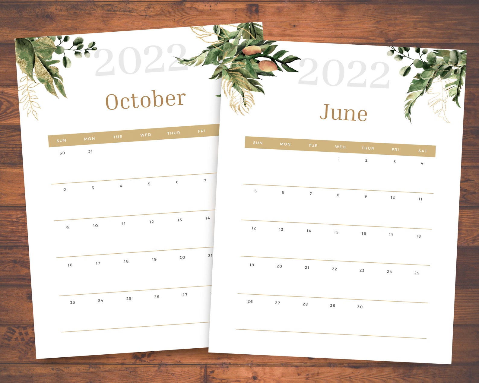 Minimal 2022 Calendar Printable Monthly Planner Instant | Etsy
