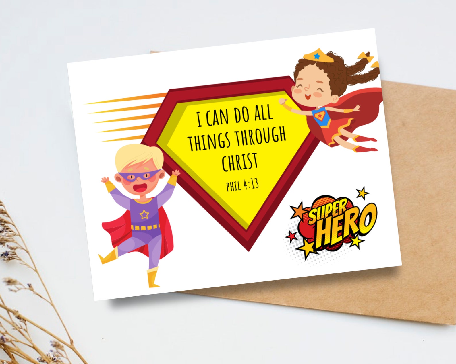 Superhero Bible Verses for Kids, Printable Bible Verse Cards, Christian ...