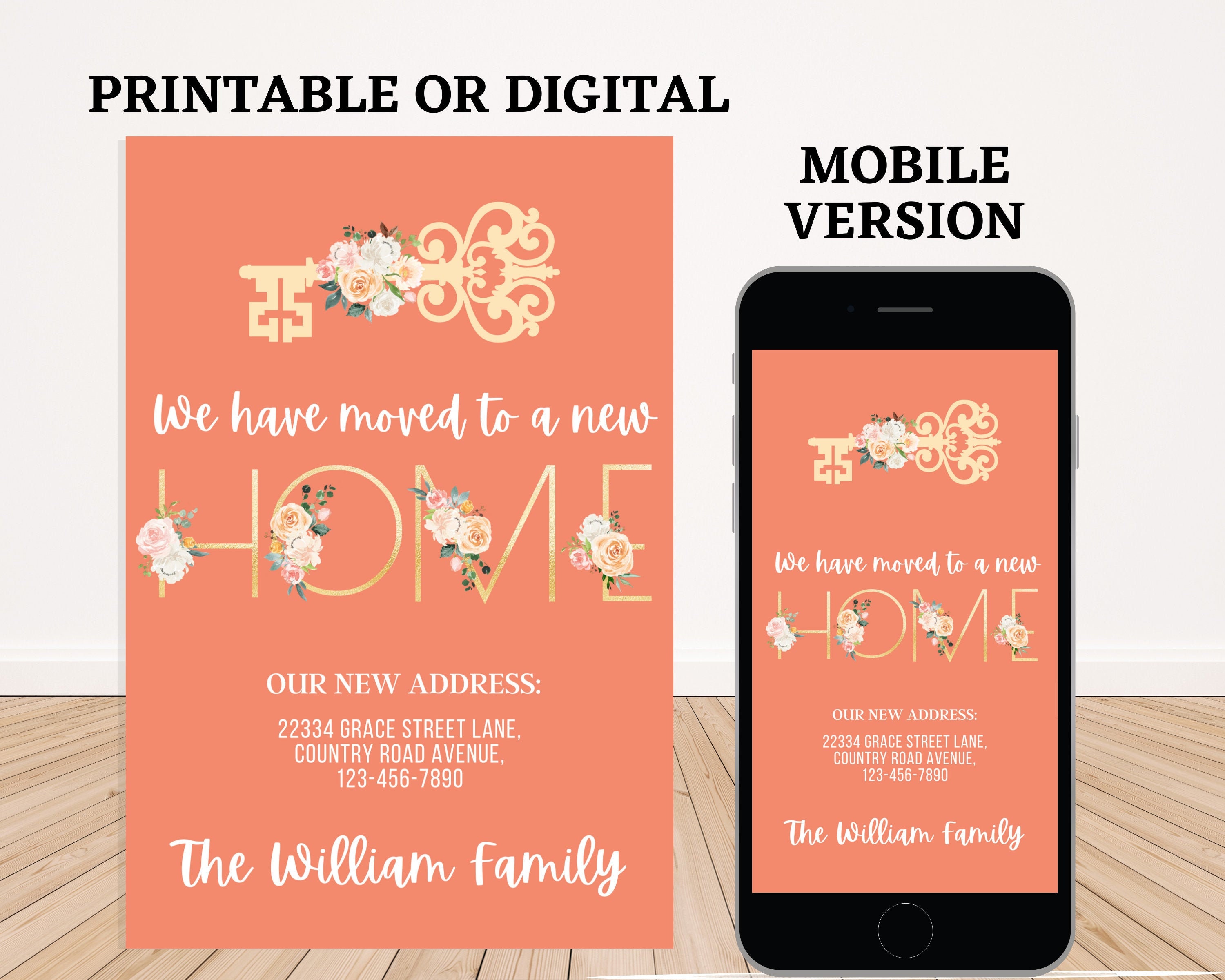 Moving Announcement Electronic Card Printable Address - Etsy