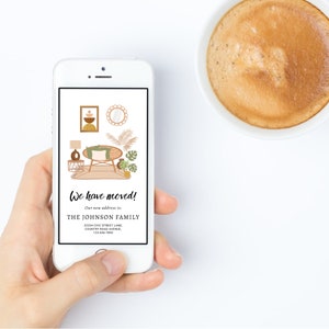 Electronic Moving House Announcement Card Boho Interior - Etsy