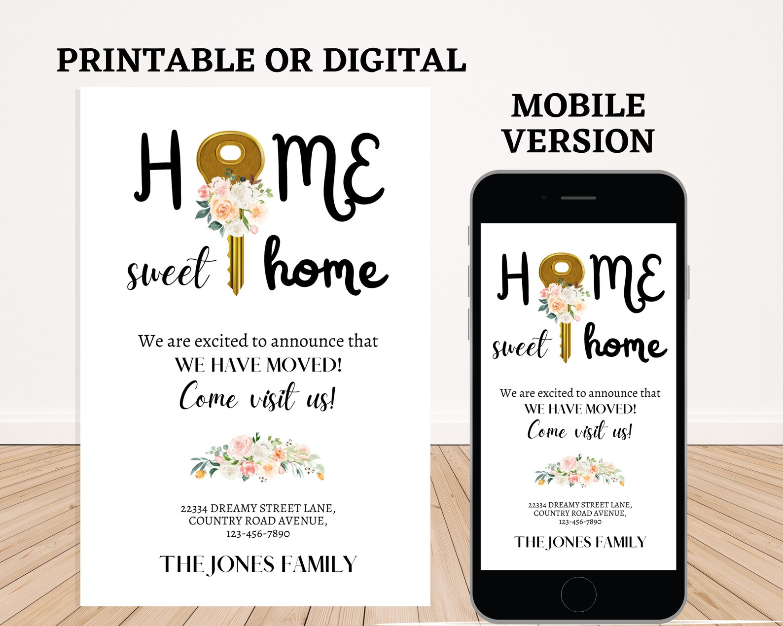 New Home Address Moving Announcement, Moving Editable Electronic ...