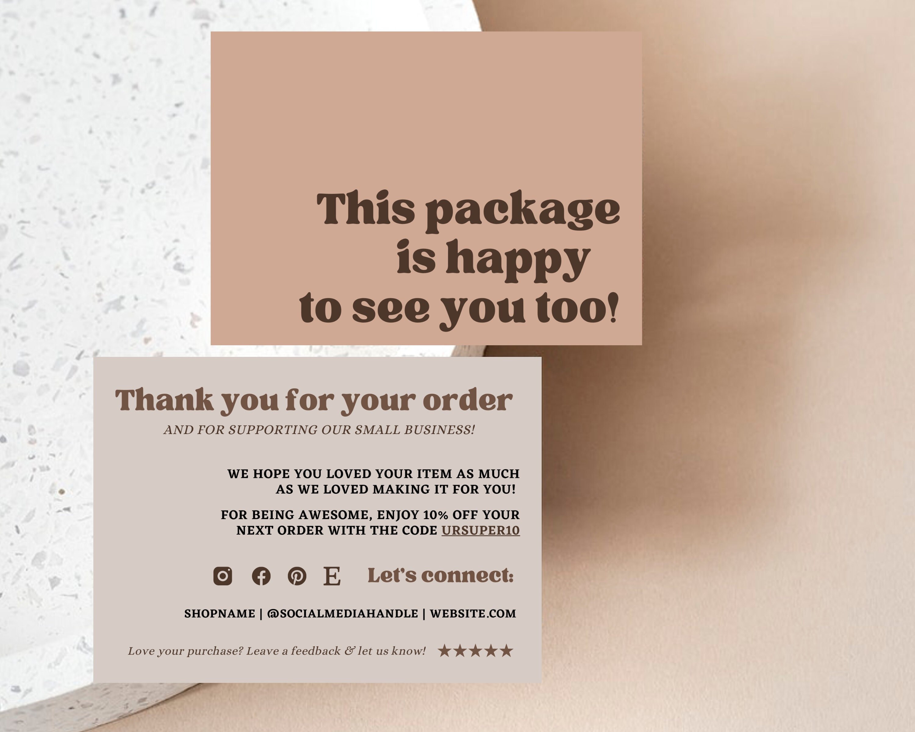 EDITABLE Neutral Business Thank You Card Printable Thanks for Your ...