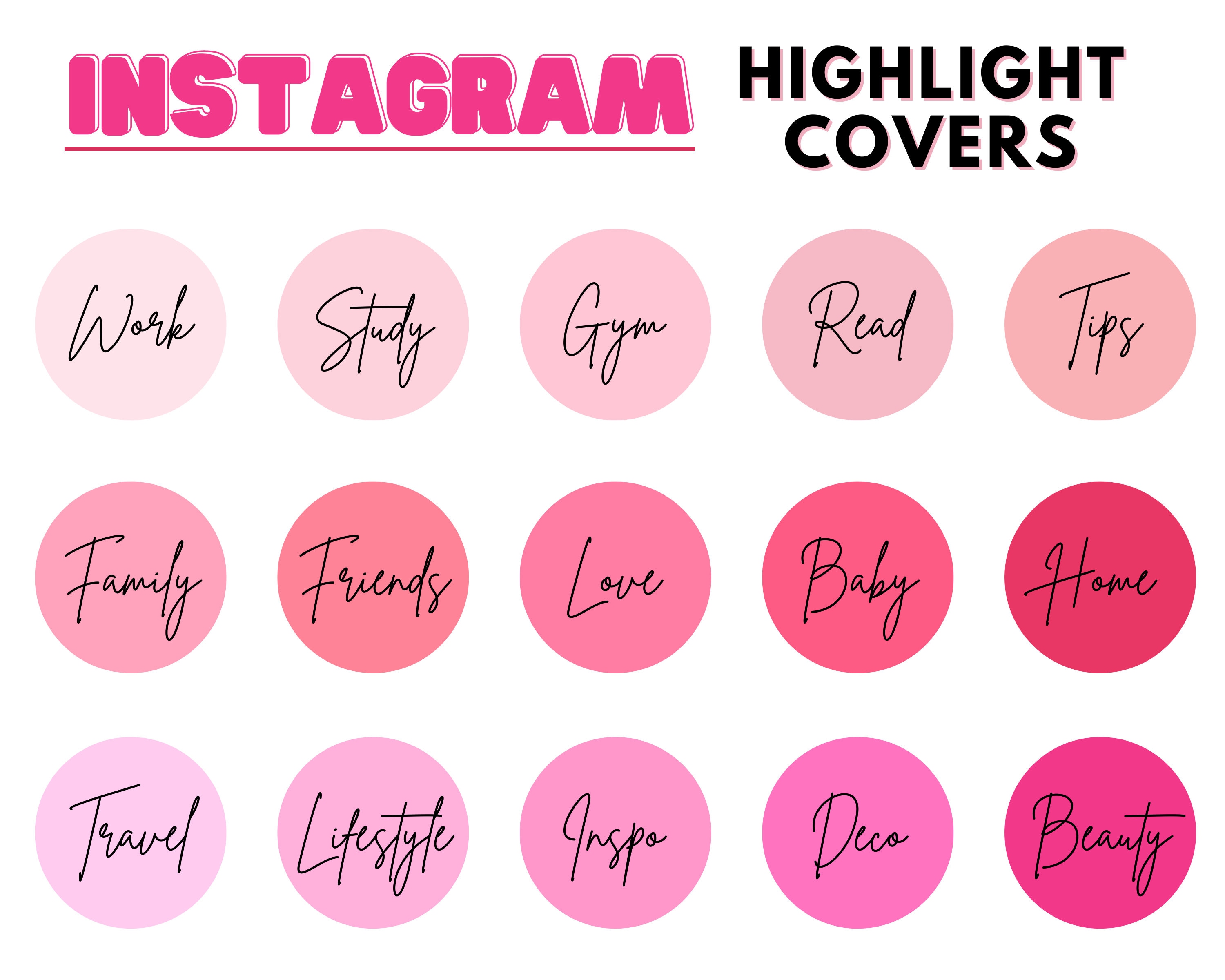Pink Instagram Highlight Covers, Editable Highlight Icons, Shades of ...
