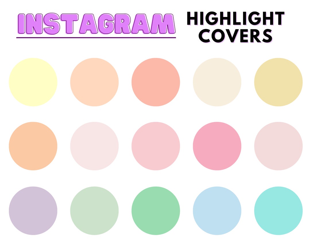 Instagram Pastel Highlight Covers, Editable Solid Cover Icons ...