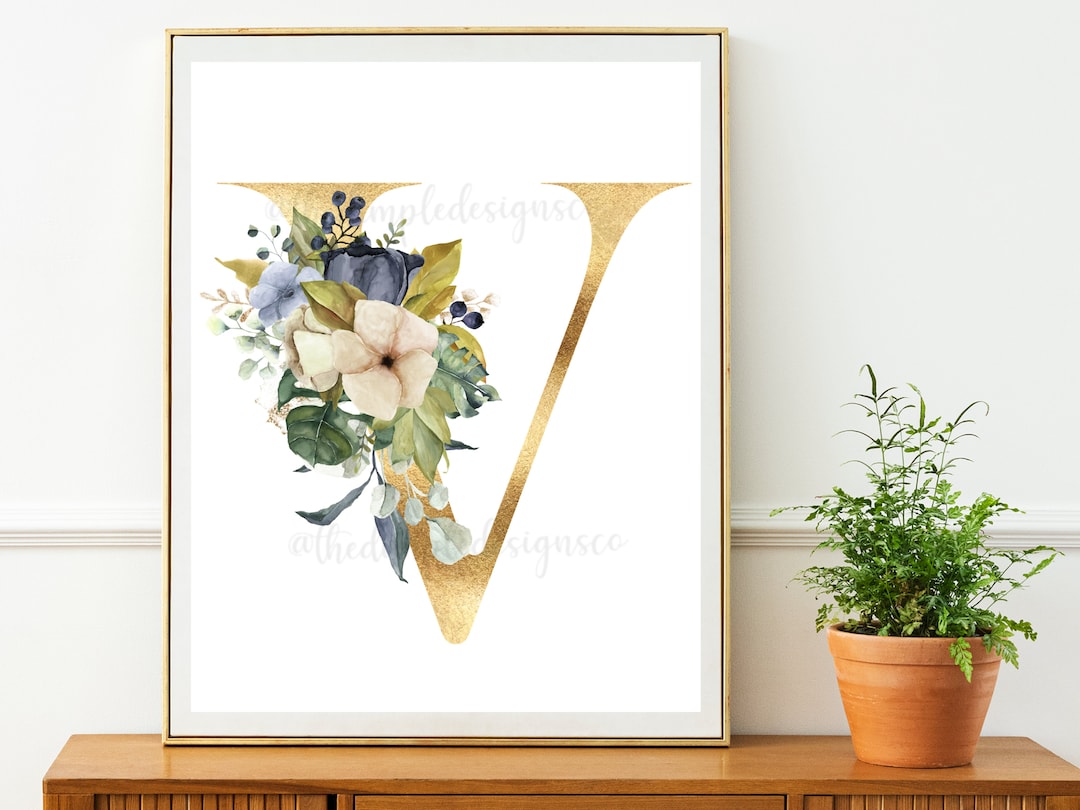CUSTOM Initial Print Personalized Letter Print Gold Initial - Etsy Canada