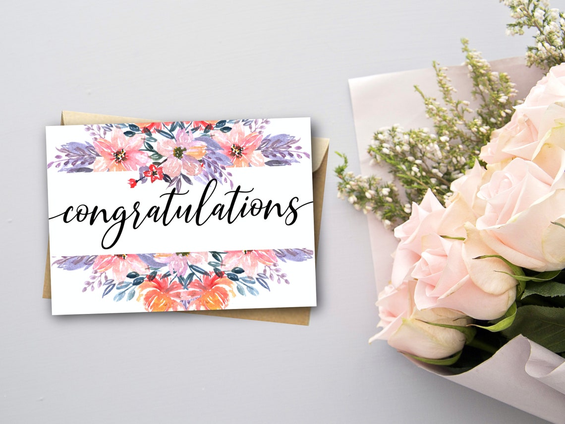 Printable Congratulations Greeting Card Printable Wedding | Etsy